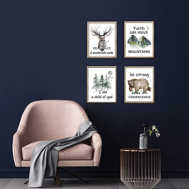 Forest Animals Bible Verse Poster , Inspirational Quote Poster ,Waterc ...