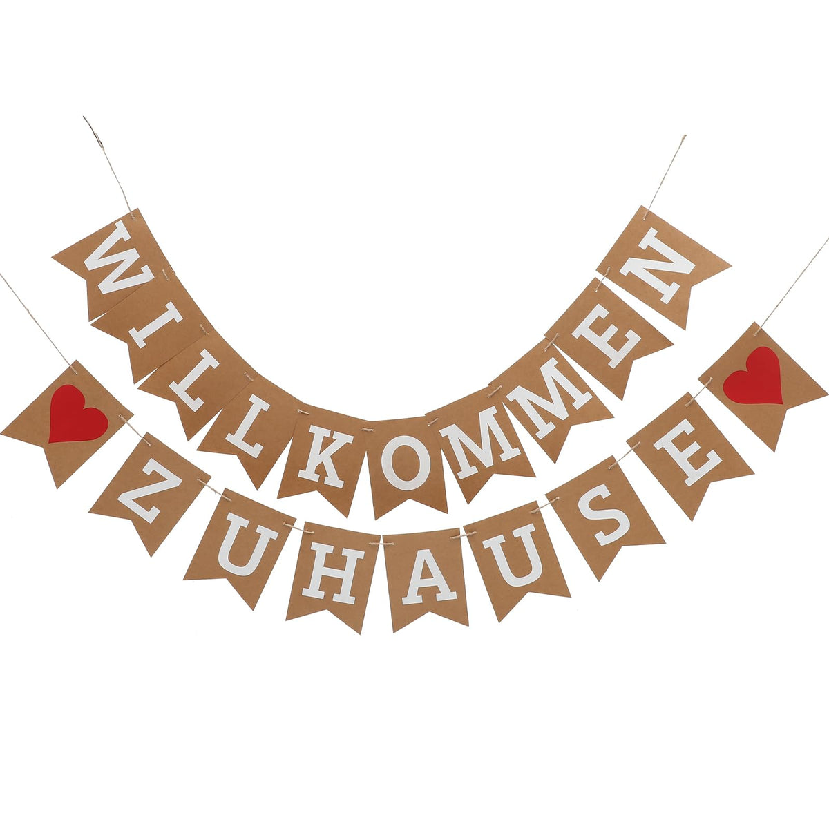 Amosfun Welcome Home Banner German Letter Willkommen Zuhause Rustic Bu ...