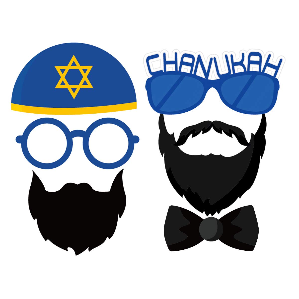 25Ct Hanukkah Party Photo Booth Props - Holiday Chanukah Party Decorat ...