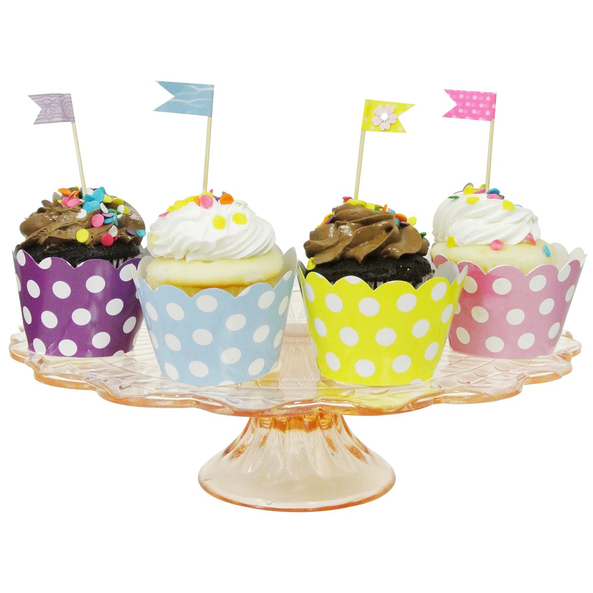 Allydrew Standard Size Polka Dots Cupcake Wrappers (Set Of 20), Pink ...