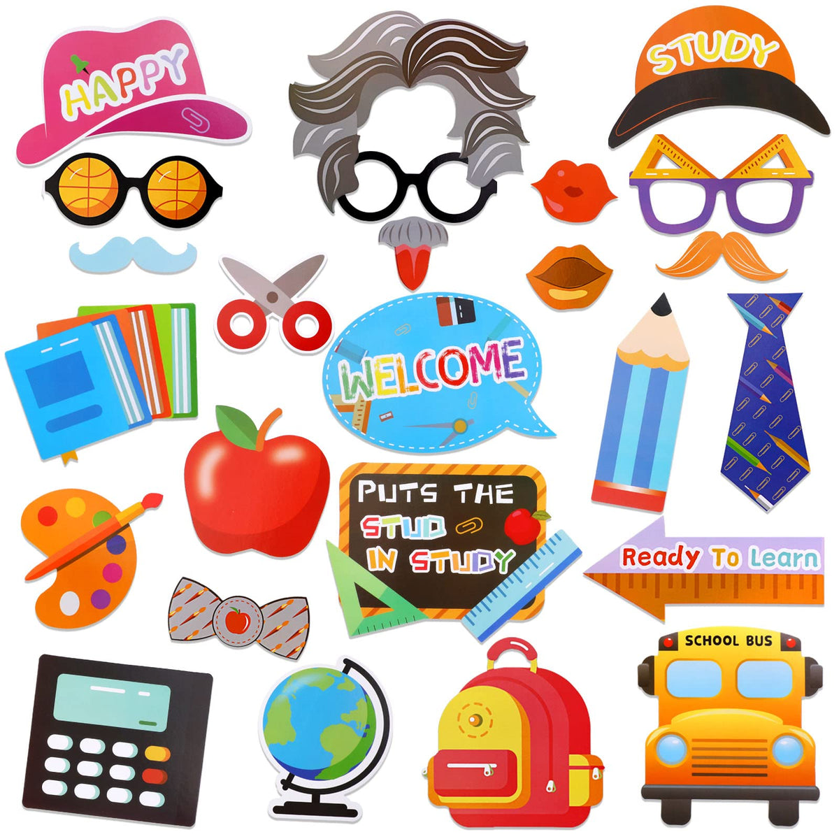 Howaf Back To School Photo Booth Props, 25 Pieces First Day Of School ...