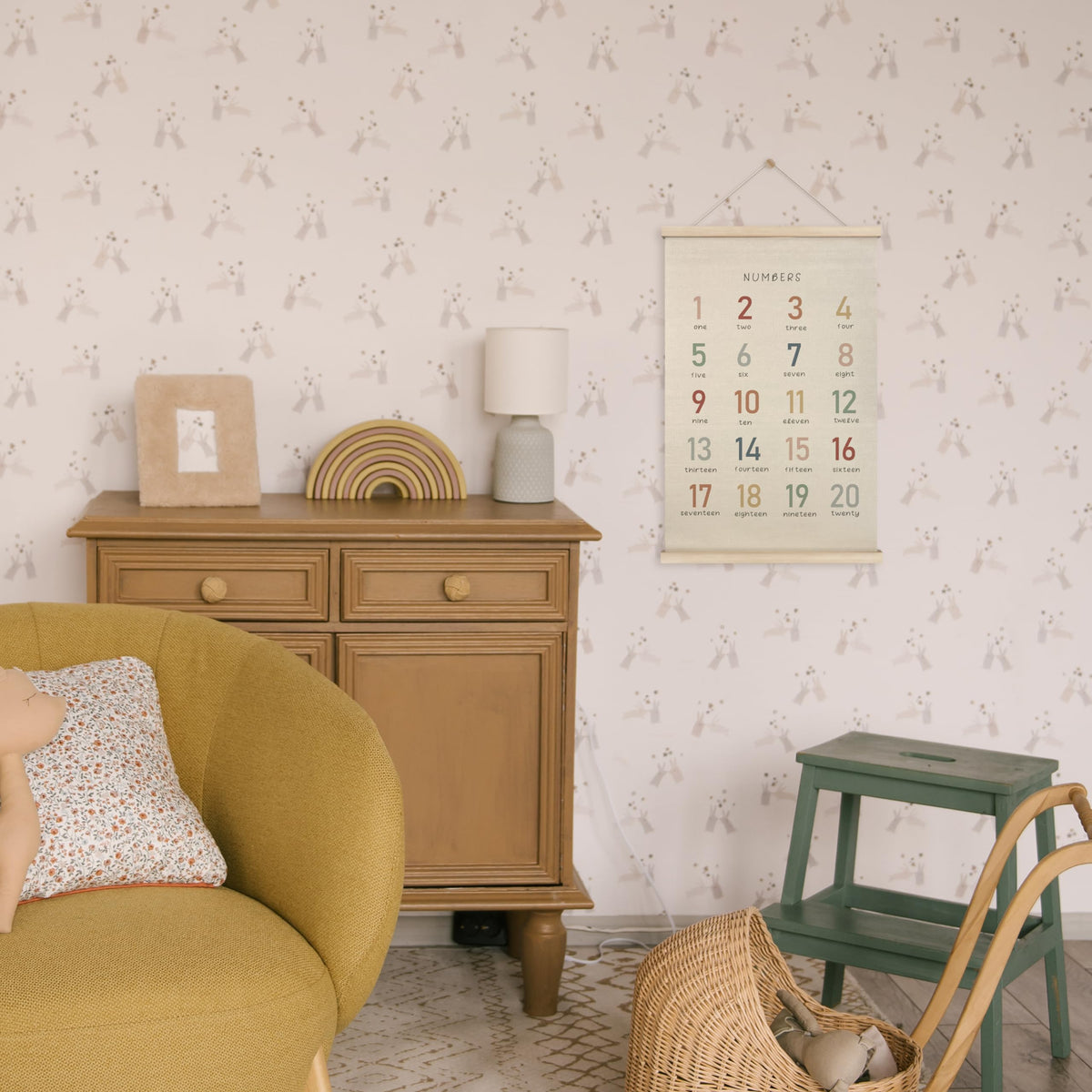 Hrqko Boho Numbers Alphabet Poster Hanger Frame, Nursery Wall Decor, B ...