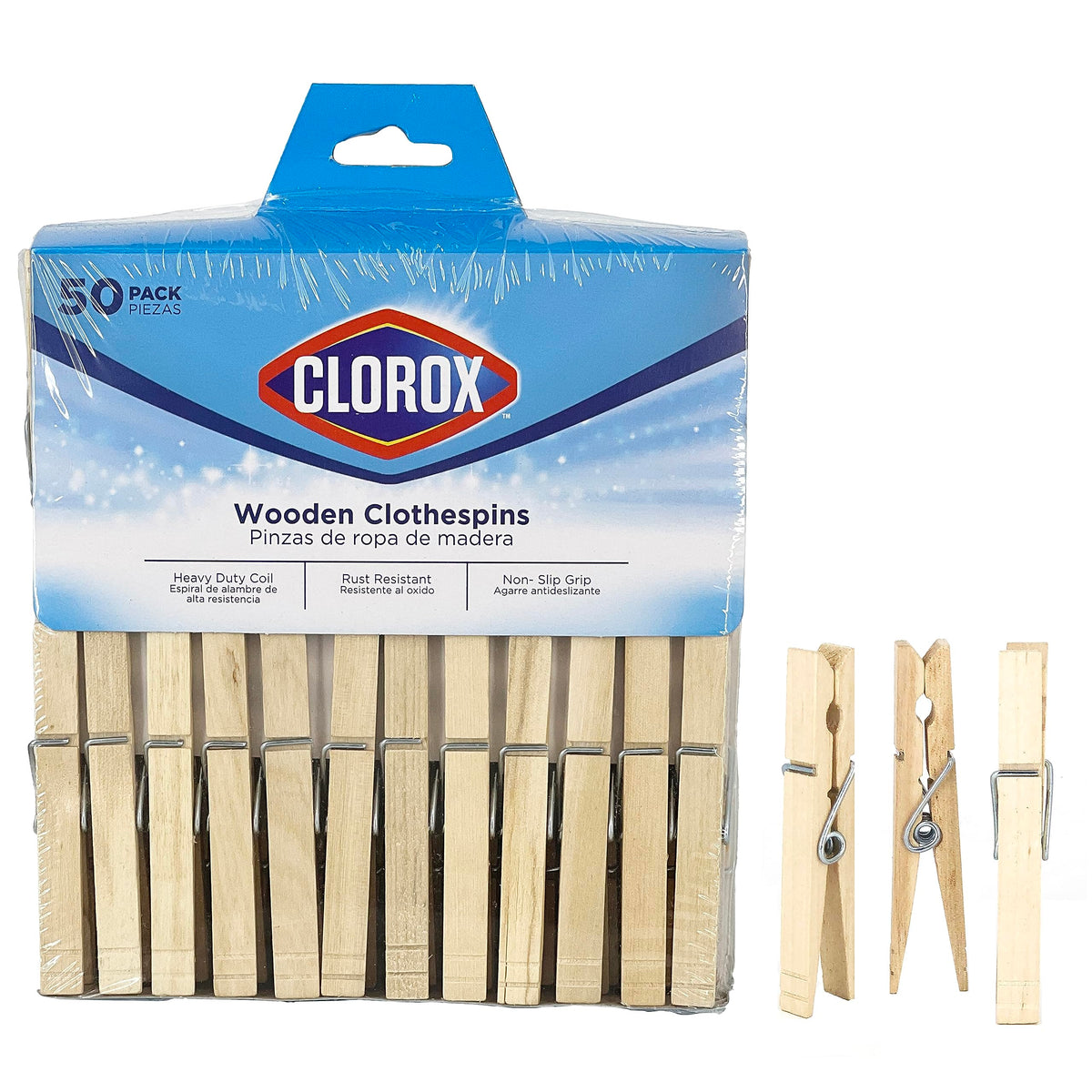 Clorox Wood Clothespins with Spring - Value Pack of 50 Clips Rust Resi – Homenkitchenshop