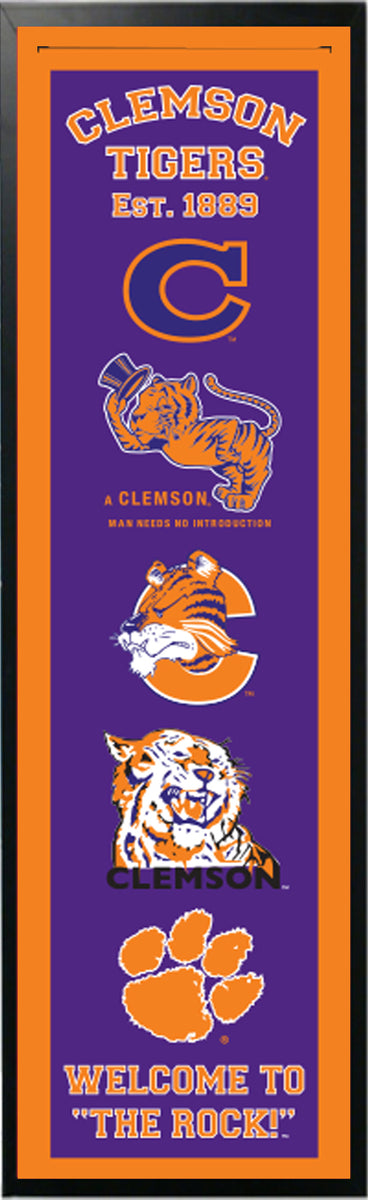 Clemson Tigers Logo History Felt Banner 14 x 37 – Homenkitchenshop