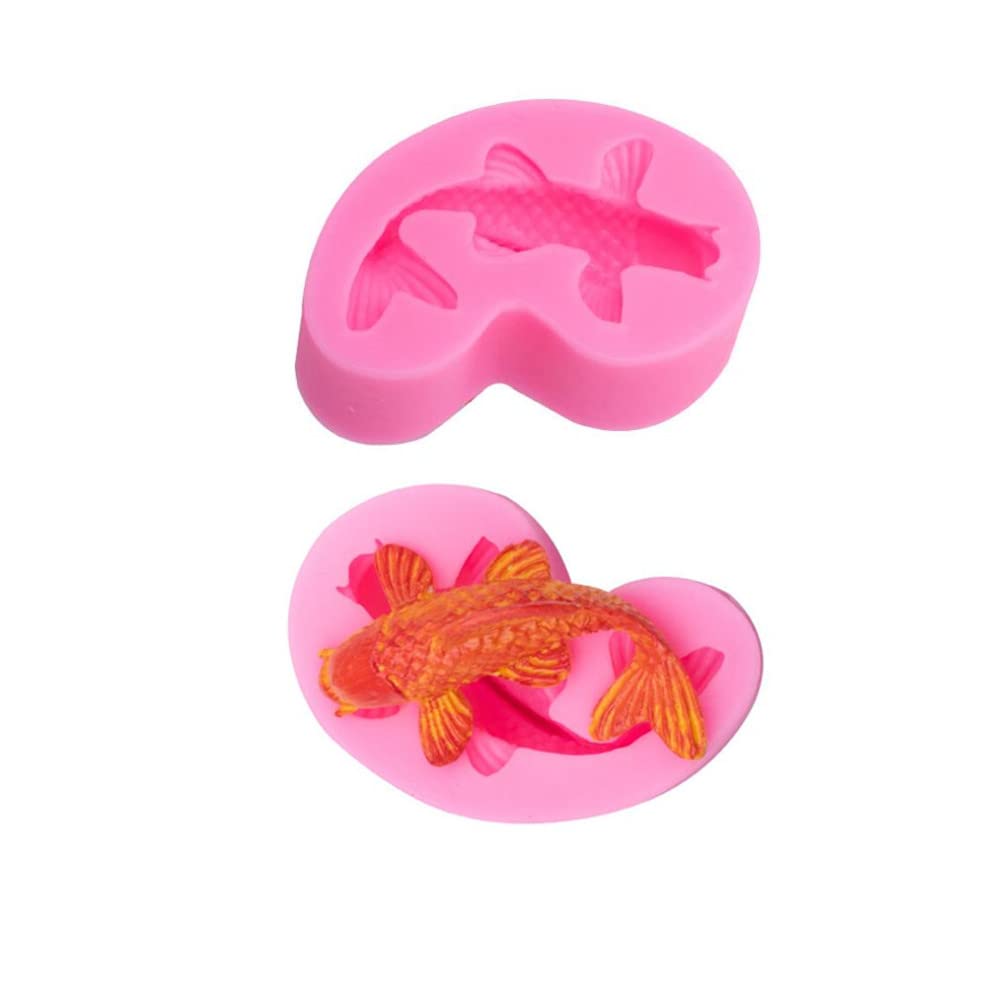 2 Pack Koi Fish Silicone Mold Fish Candy Fondant Mold, 3D Fish Shaped ...