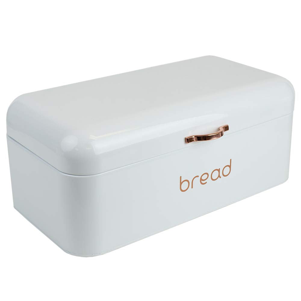 Home Basics Bread Box For Kitchen Countertop, Metal, (Black), Vented W ...