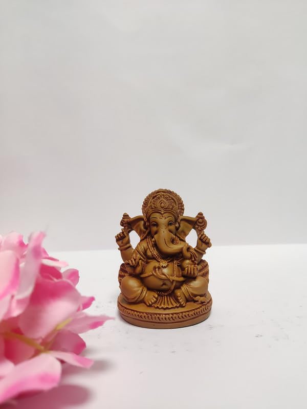 Pratima Wooden Finish Polyresin Ganesh Idol|Vinayaka Statue|Ganpati Mu ...