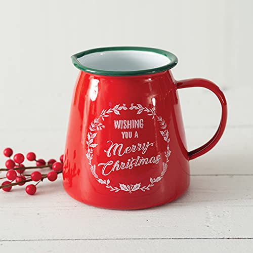 Wishing You A Merry Christmas Enameled Creamer Cup – Homenkitchenshop