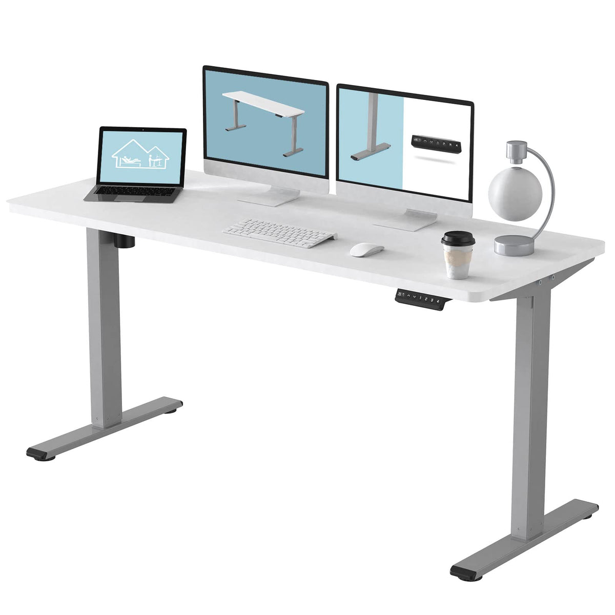 Flexispot En1 Height Adjustable Standing Desk 60 X 24 Inch Whole-Piece ...