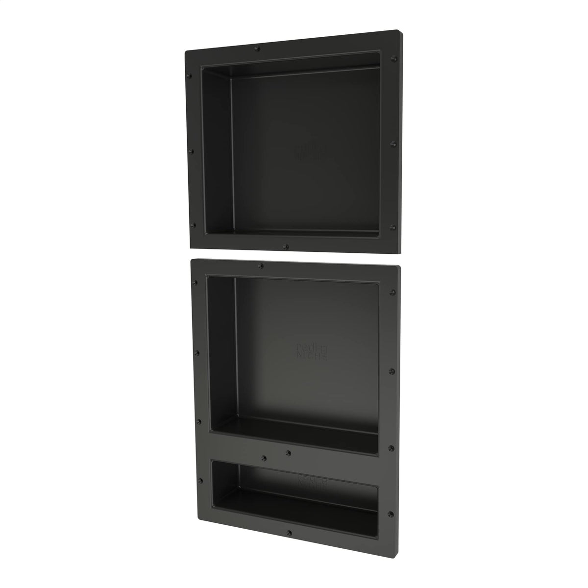 Redi Niche Triple Niche Recessed Shower Shelf- Black, Three Inner Shel ...