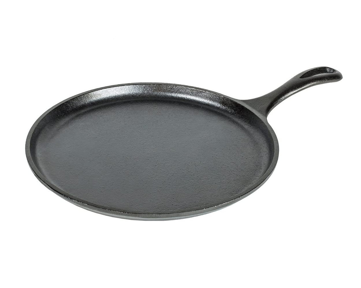 Lodge Cast Iron Round Griddle With Red Silicone Hot Handle Holder, 10 ...