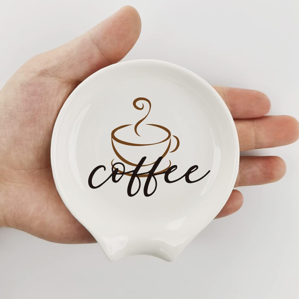 Coffee Spoon Rest, Engraved Cute Counter Spoon Holder Funny Farmhouse ...