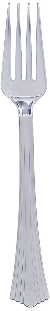 Wna Reflections Heavyweight Plastic Utensils, Fork, Silver, 7'', 40/Pa ...