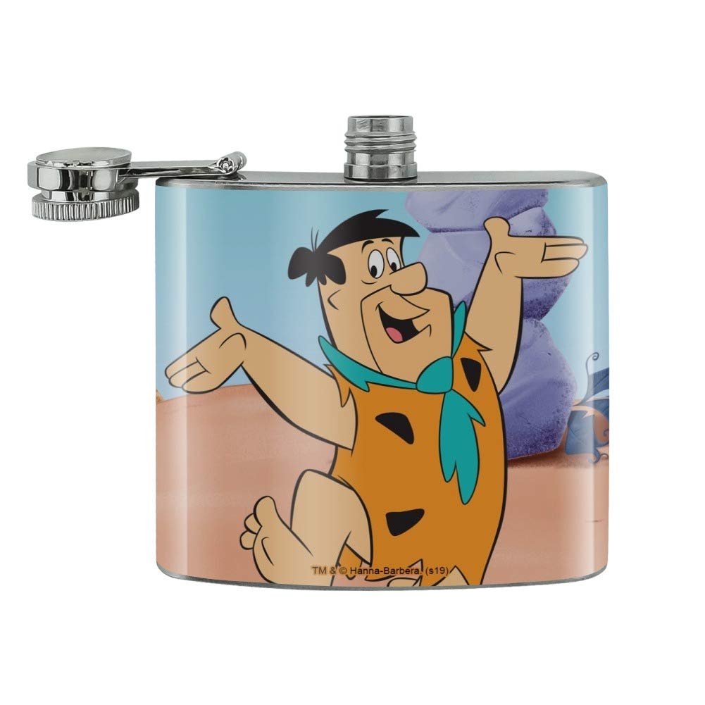 The Flintstones Fred Character Stainless Steel 5Oz Hip Drink Kidney Fl ...