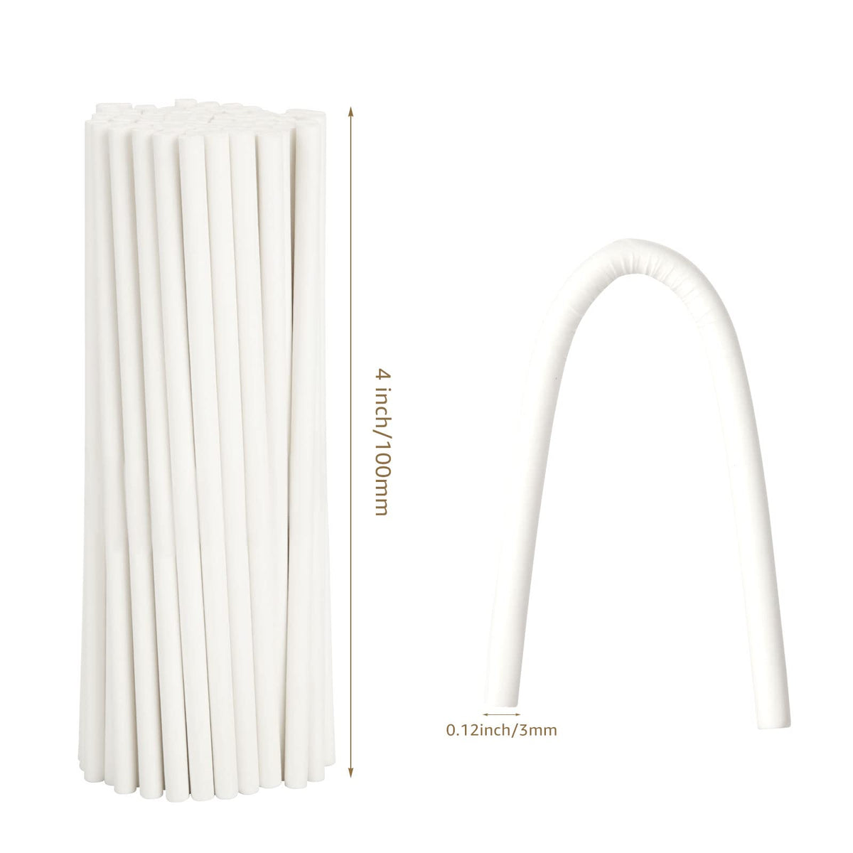 4 Inch Lollipop Sticks, 1000 Pcs White Paper Cake Pops Sticks, Sucker ...