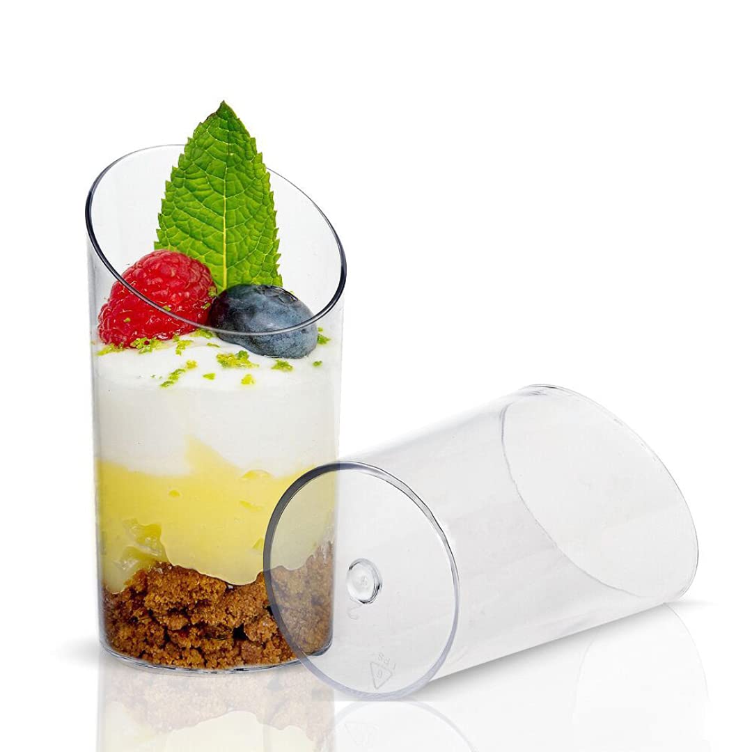 Zezzxu 50 Pack Mini Dessert Cups With Spoons, 2.2 Oz Plastic Small Des ...