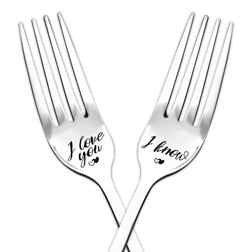 I Love You I Know Forks For Couples Wedding Gifts For Husband Birthday ...