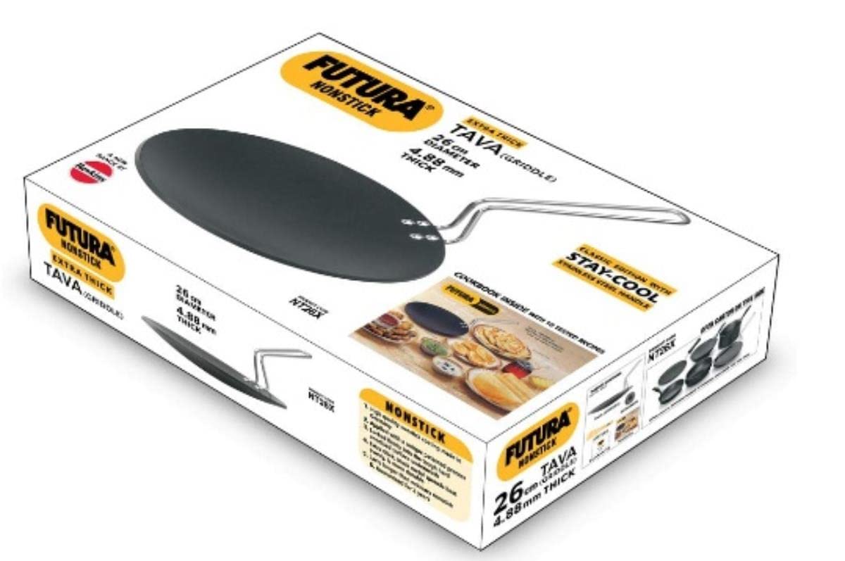 Futura Q50/Nt26X Tava Griddle, 10 Inch 4.88Mm Thick, Black ...