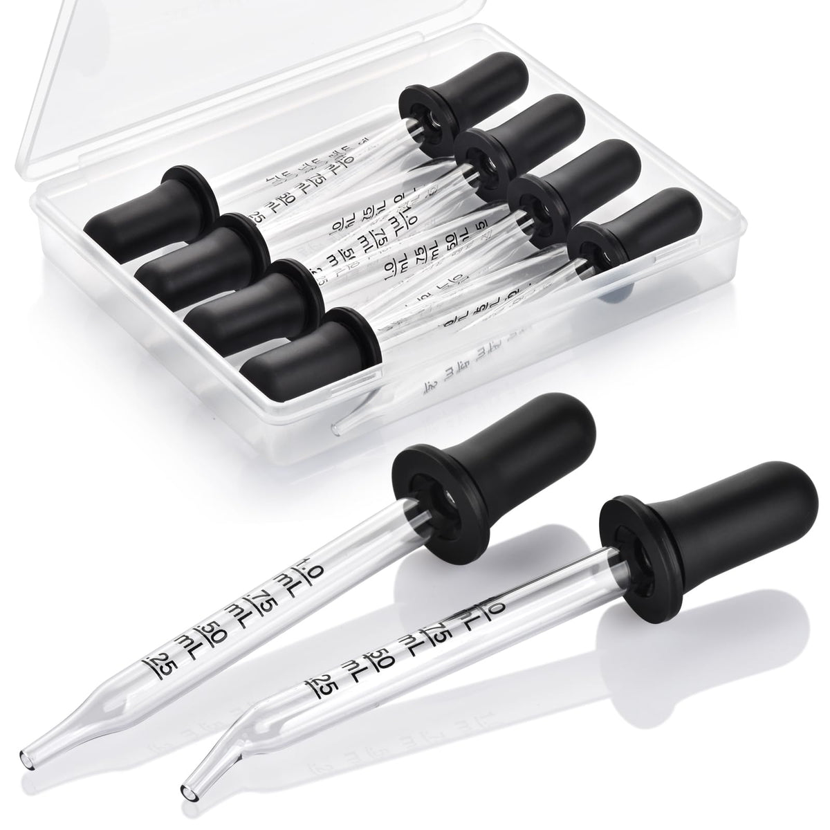 Herain 8 Pack Glass Pipette Dropper, Ear And Eye Dropper Bent & Straig ...