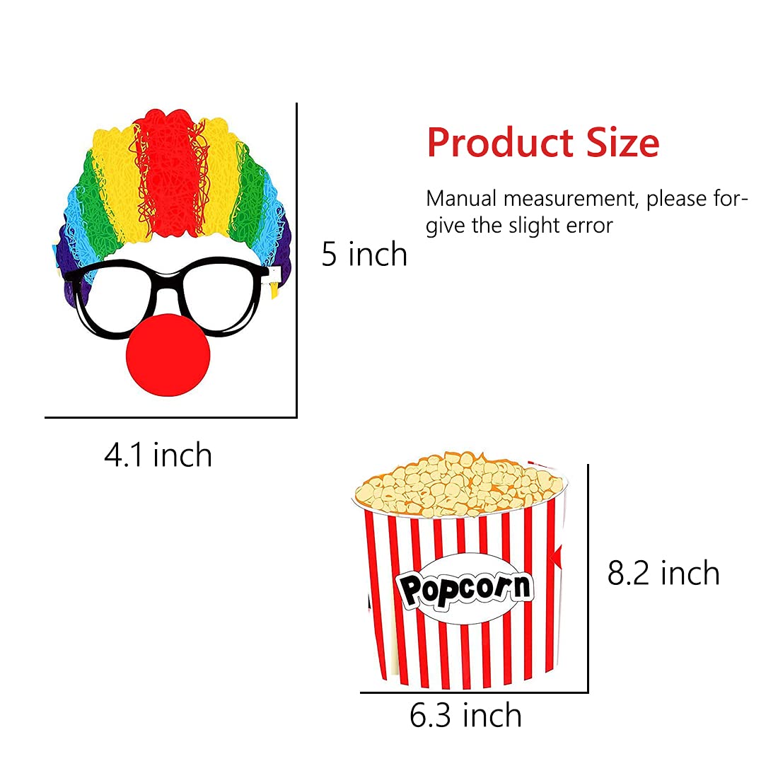 Pipi 36Pcs Circus Photo Booth Props With Sticker Funny Carnival Theme ...