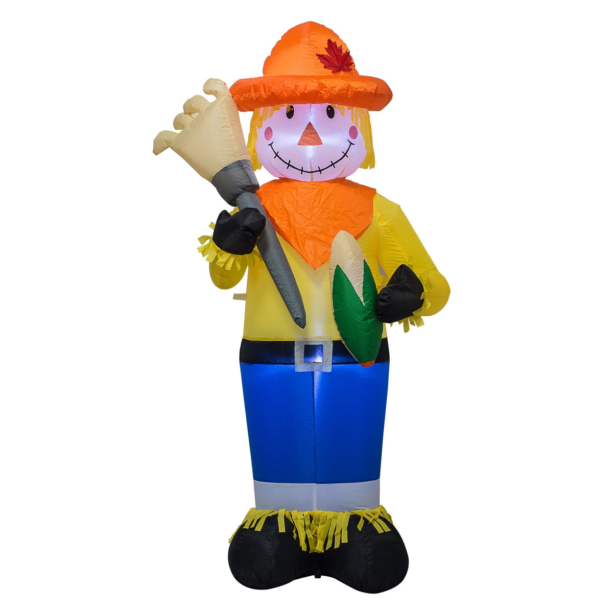 4-Foot Fall Thanksgiving Harvest Inflatable Scarecrow with Corn Blown ...