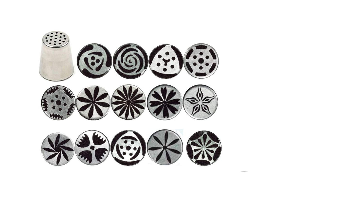 Ateco One Step Flower Tube Includes Stainless Steel 15-Piece Russian T ...