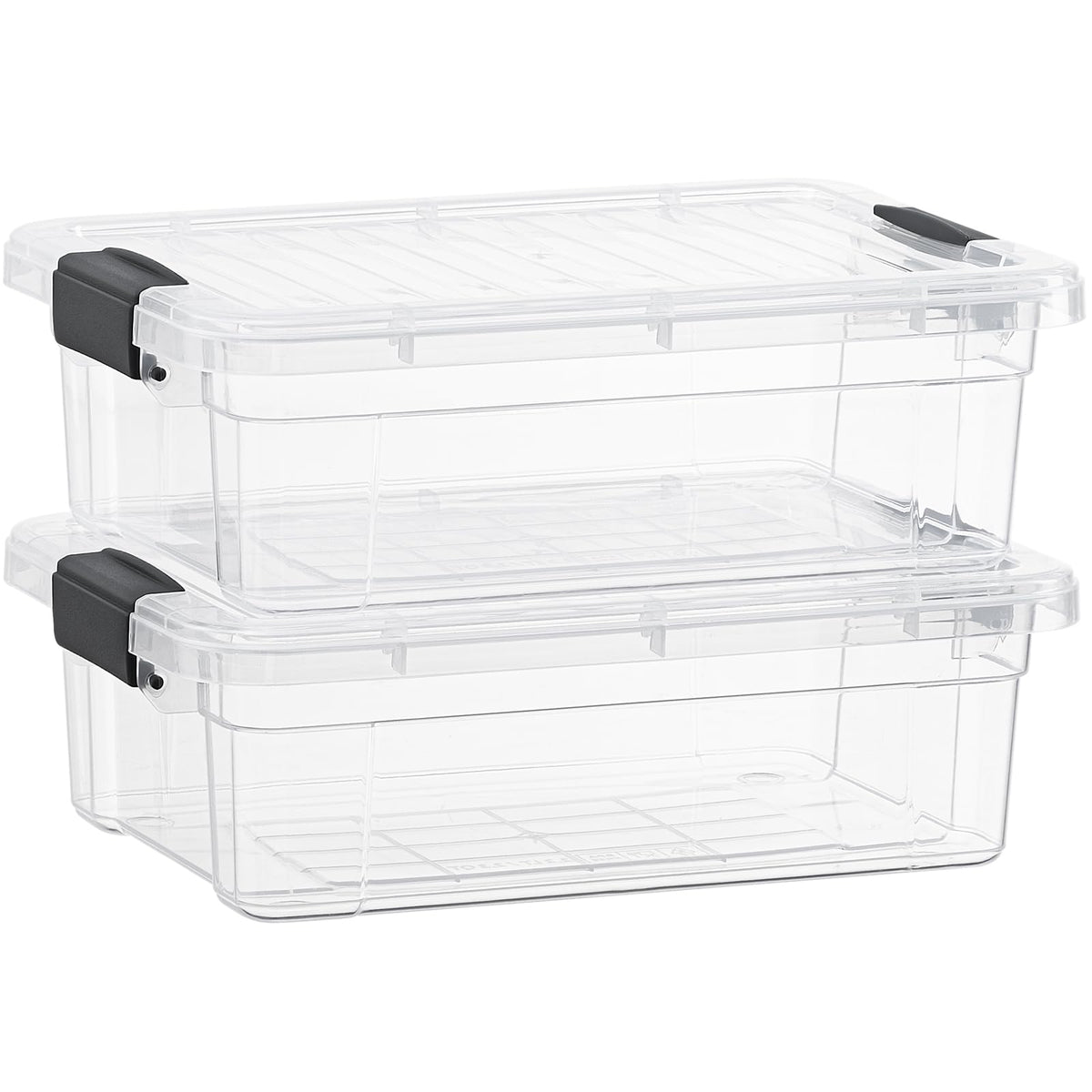 Superio Clear Storage Boxes With Lids, 1.15 Quart Plastic Container Bi ...