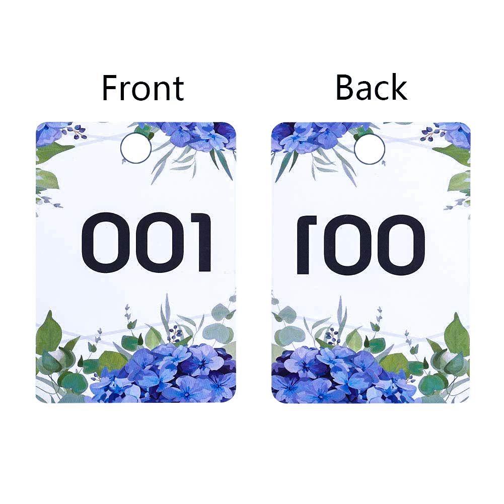 Facraft Live Number Tag 001-100, Floral Purple Live Sale Number Cards ...