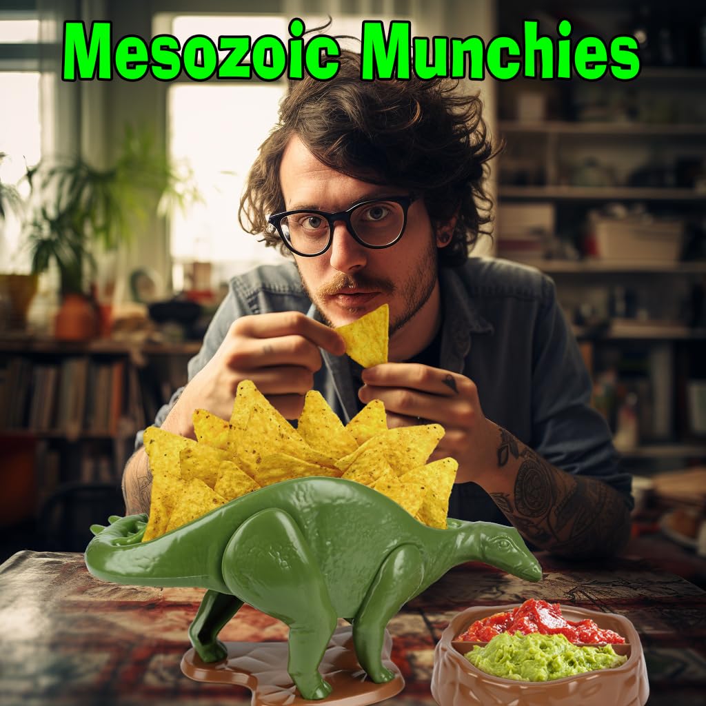Funwares Nachosaurus Snack and Dip Set - Dinosaur Chip & Salsa Bowl, P ...
