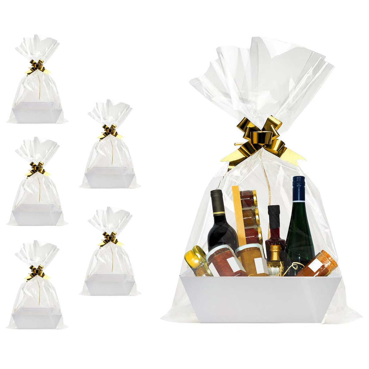 Basket For Gifts Empty, 5 Pk White Empty Gift Baskets To Fill, Sturdy ...