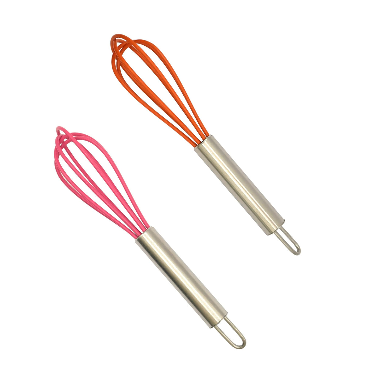 Mini Whisks 6 Inch 2Pcs Stainless Whisk+Silica Gel, Hand Egg Mixer For ...
