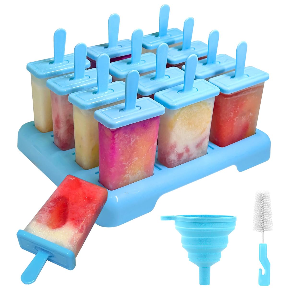 Alinana Popsicle Molds - 12 Cavities, BPA-Free, Large Polypropylene, M ...