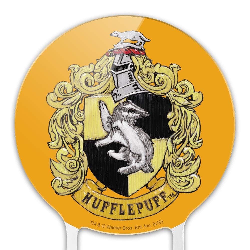 Acrylic Harry Potter Hufflepuff Painted Crest Cake Topper Party Decora ...