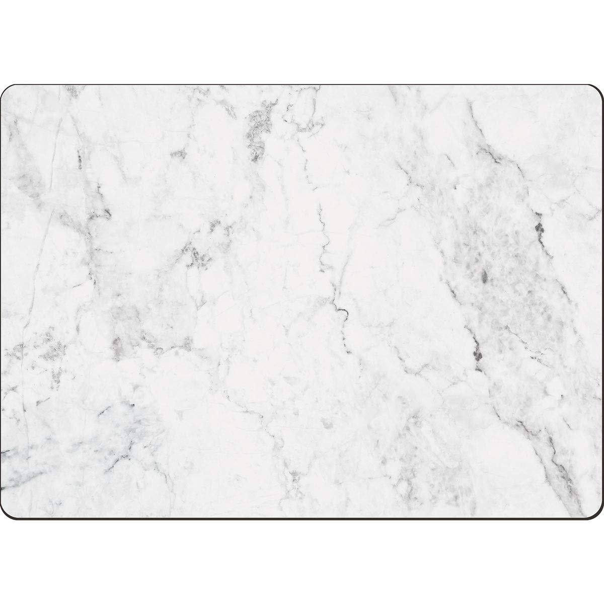 Cala Home White Marble Design Decorative Hardboard Cork Back Tabletop ...