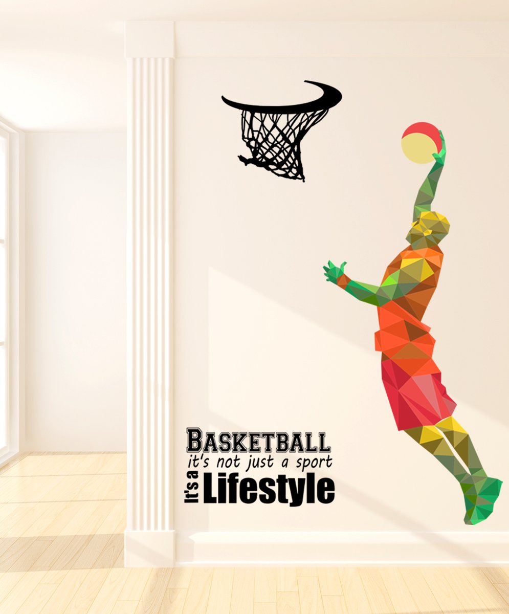 Luke And Lilly Basketball Lifestyle Wall Sticker (Pvc Vinyl,145Cm X 20 ...