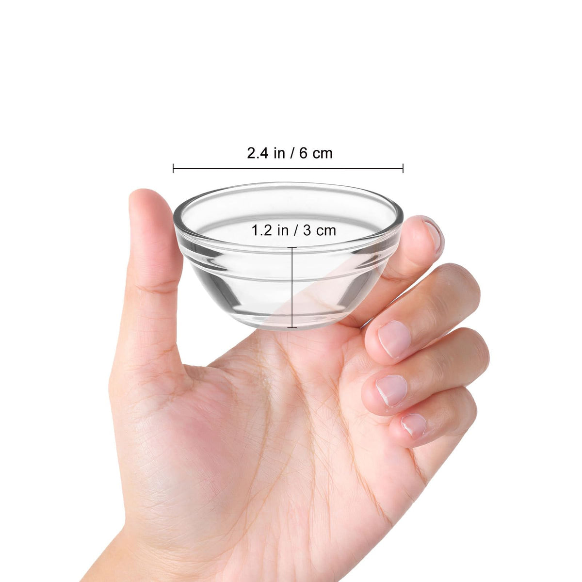 Housoutil Small Prep Mixing Bowls, Stackable Glass Serving Bowls, 2.3x ...