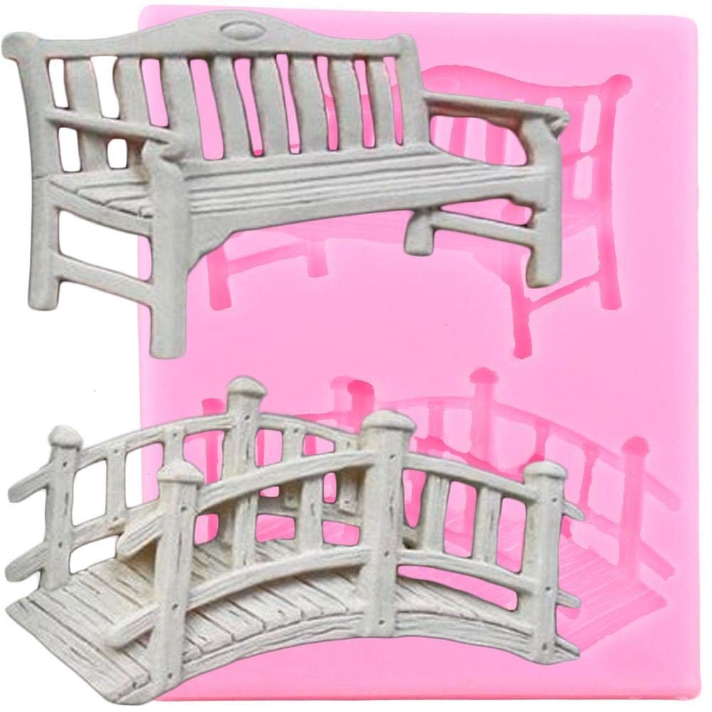 1Pc 3D Craft Bench Bridge Silicone Mold For Diy Gum Paste Candy Desser ...