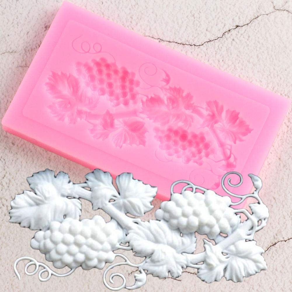 1Pc Lovely Grape Leaves Silicone Mold For Diy Handmade Ice Cream Cupca ...