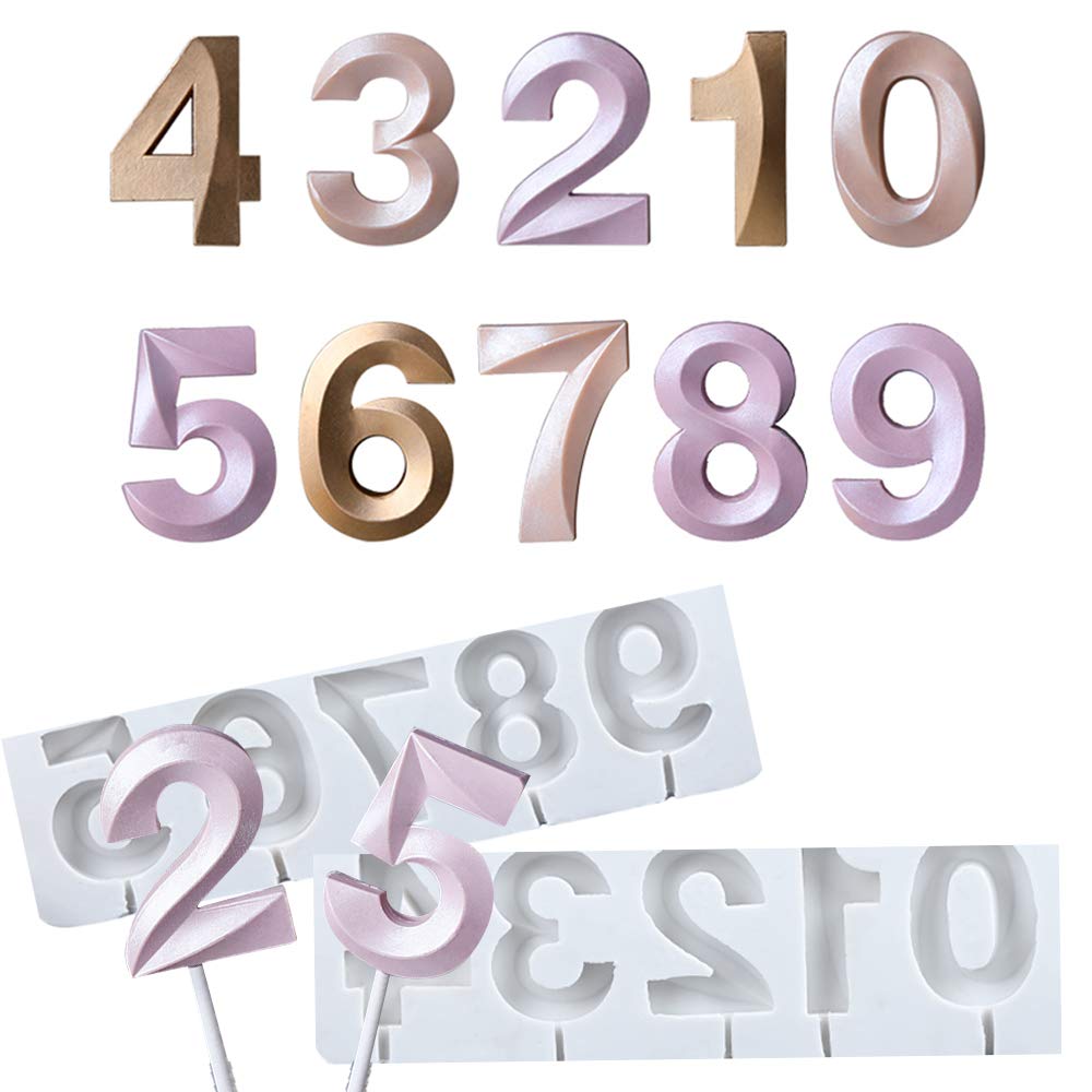 Fondant 0-9 Number Mold Silicone Letter Mold Candy Making Alphabet Fon ...