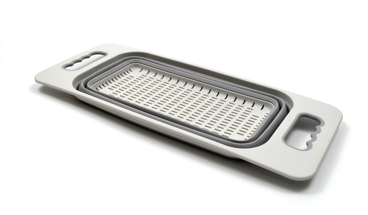 Sammart 2.6L (0.68 Gallon) Set Of 2 Over The Sink Rectangular Colander ...