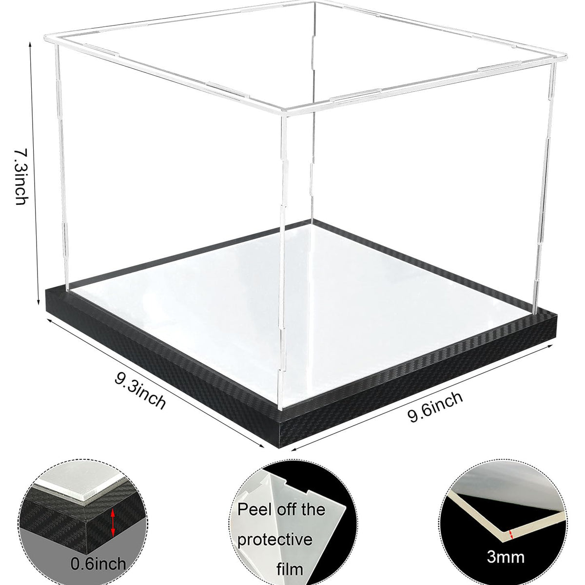 Clear Hat Display Case Acrylic Baseball Cap Holder Stand Transparent H ...