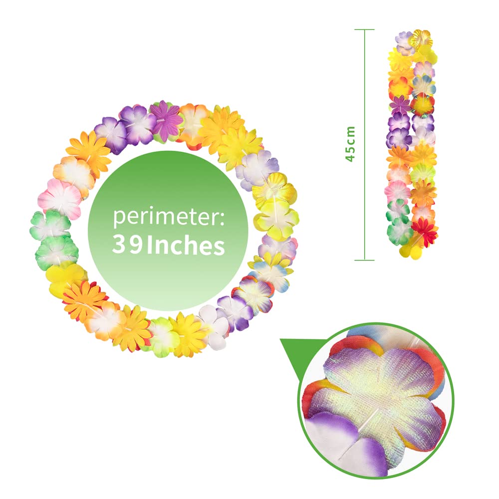 Goxi 50 Counts Hawaiian Flower Leis For Luau Party,Hawaiian Leis Vibra ...