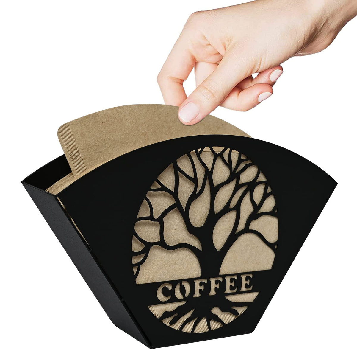 Stylish Coffee Filter Holder With Iron Fan Shape Evenly Spread Out Fil ...