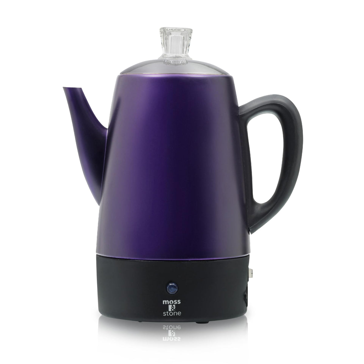 Moss & Stone Electric Coffee Percolator, 10 Cup, Stainless Steel, Purp ...