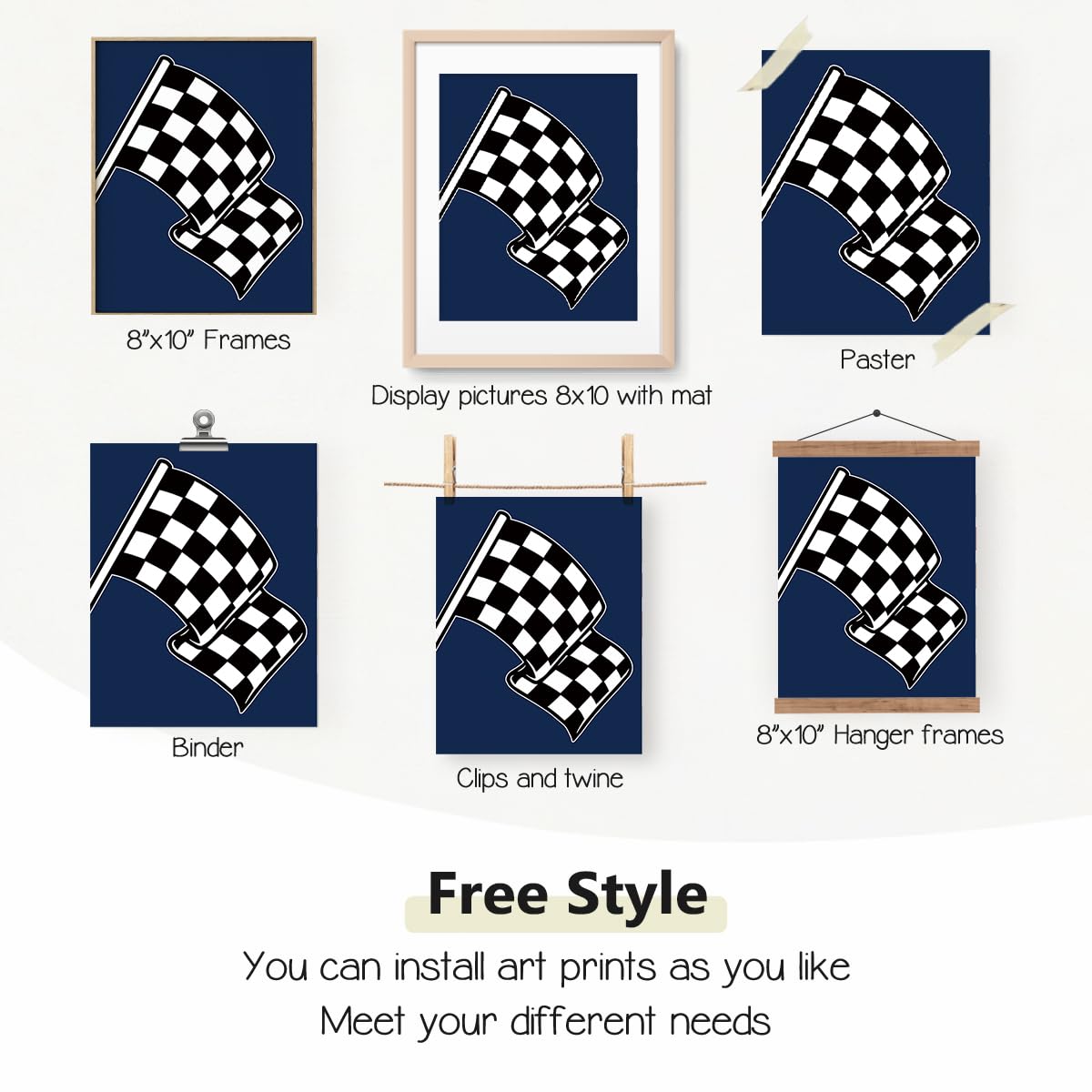 Plkmn Race Car Room Decor For Boys,Little Racer Dude 8X10 Art Print,Bu ...