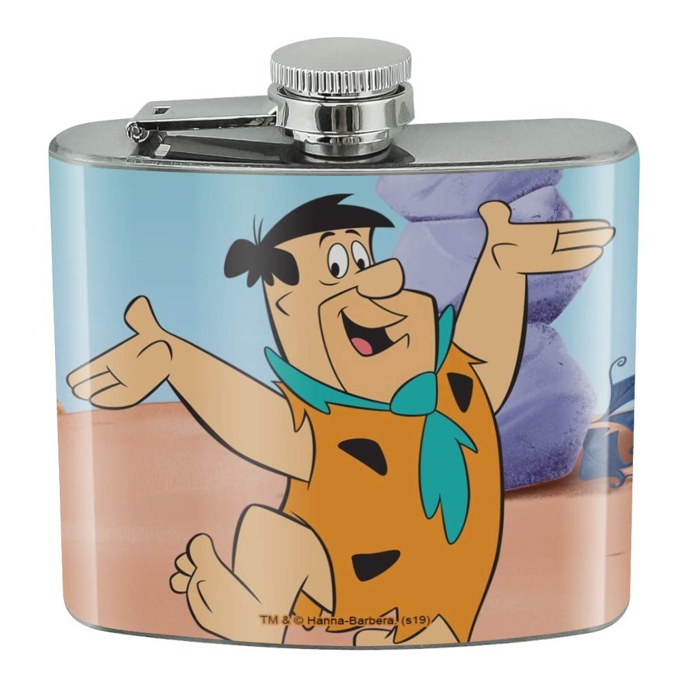The Flintstones Fred Character Stainless Steel 5Oz Hip Drink Kidney Fl ...