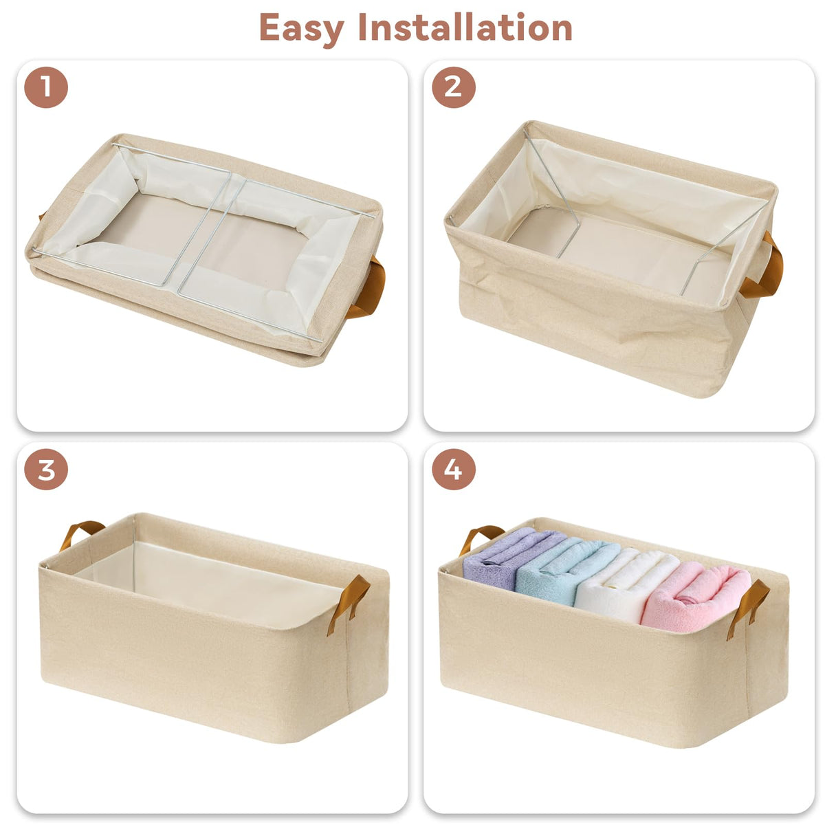 Closet Cloth Storage Bins For Shelves,4 Pack Storage Baskets For Shelv ...