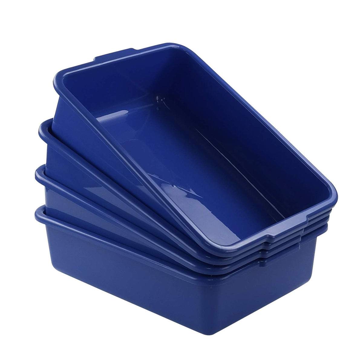 Xyskin Plastic Rectangle Utility Bus Box, Commercial Totes Tubs, Blue ...