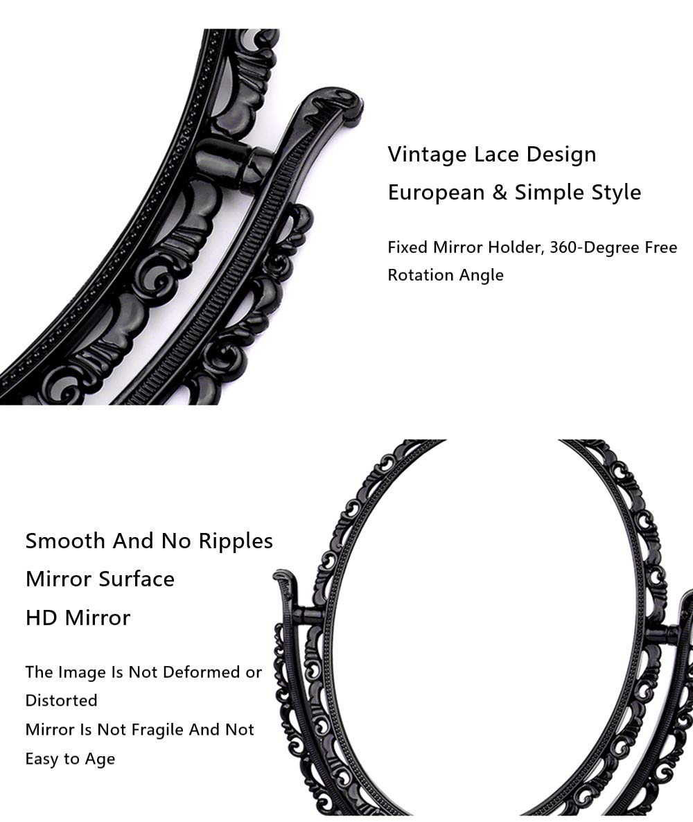 Schonee Double Sided Tabletop Makeup Mirror, Oval Swivel Desktop Stand ...
