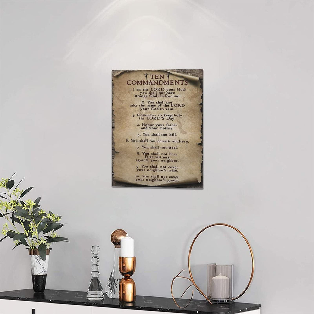 10 Commandments Wall Art Vintage Ten Commandments Wall Decor God Bible ...